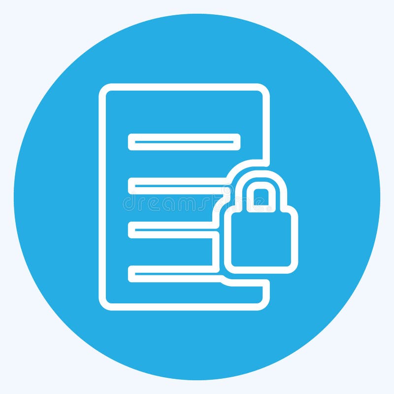Icon Secure Document. Suitable for User Interface Symbol. Blue Eyes ...
