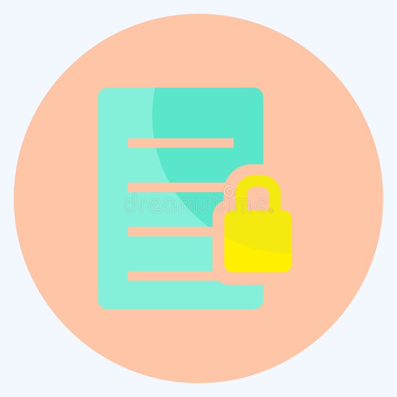 Icon Secure Document. Suitable for User Interface Symbol. Flat Style ...
