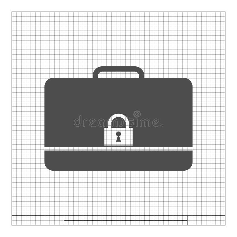 Icon of secured briefcase stock illustration. Illustration of briefcase ...