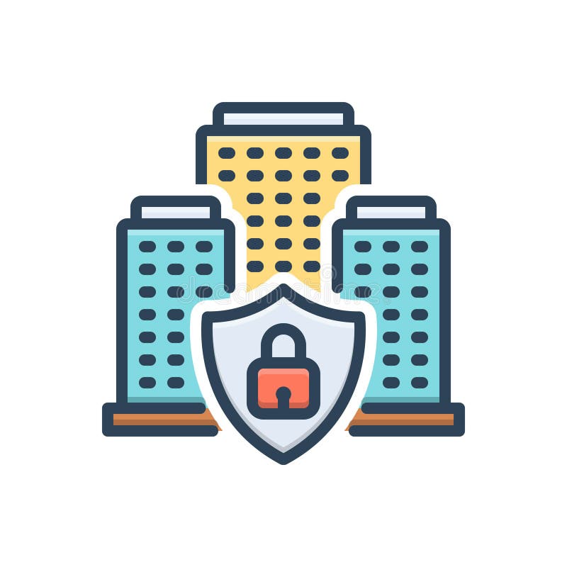 Color Illustration Icon for Security, Protect and Hotel Stock Vector ...