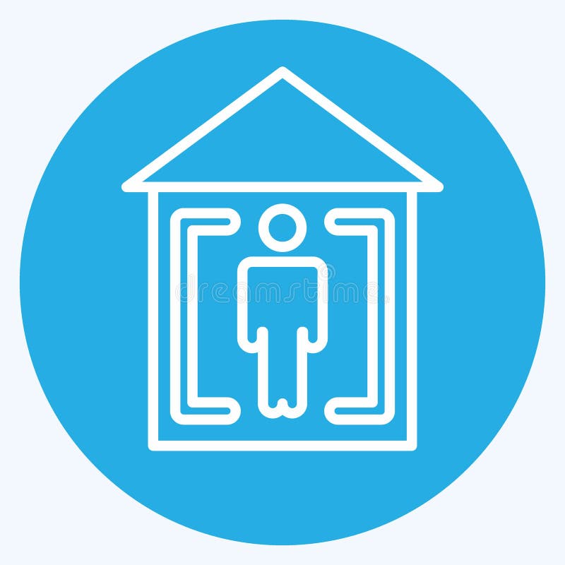 Icon Self Isolating. Suitable for Flu Symbol. Blue Eyes Style. Simple ...