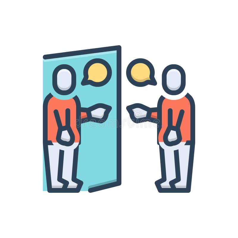 Color Illustration Icon for Self Talk, Motivation and Health Stock ...