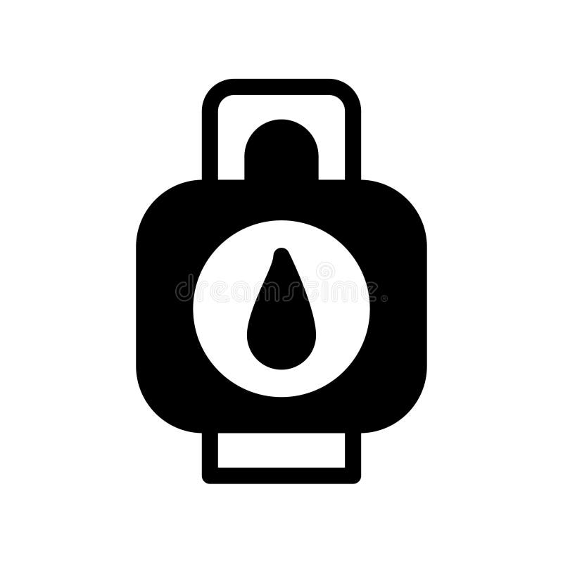 Icon Semi Solid Biogas Cylinder. Solid Black Icon Concept Stock Vector ...