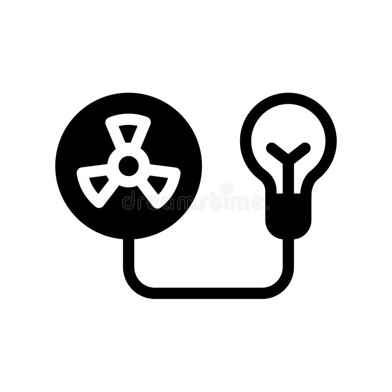 Icon Semi Solid Nuclear Energy Charging Lightbulb. Solid Black Icon ...