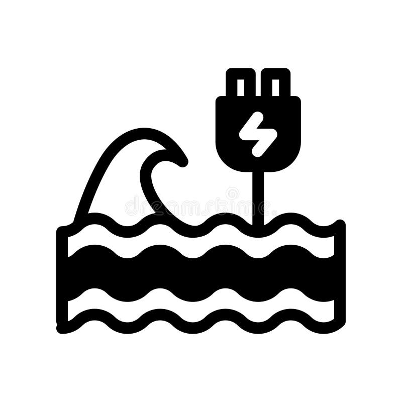 Icon Semi Solid Wave Energy Charging Plug. Solid Black Icon Concept ...