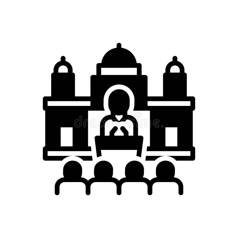 Black Solid Icon for Senate, Assembly and Conference Stock Vector ...