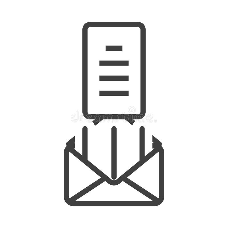 Icon for Sending a Document by Mail. an Image of a Document Flown Out ...