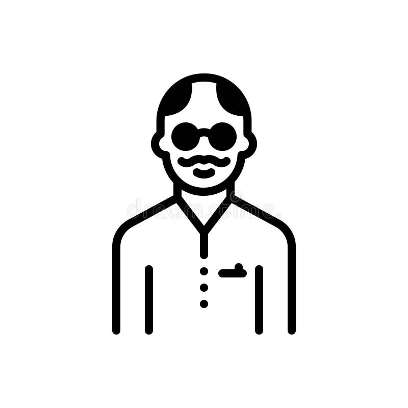 Black Solid Icon for Senior, Chief and Person Stock Vector ...