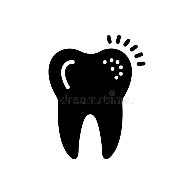 Black Solid Icon for Sensitive, Cavities and Tooth Stock Vector ...