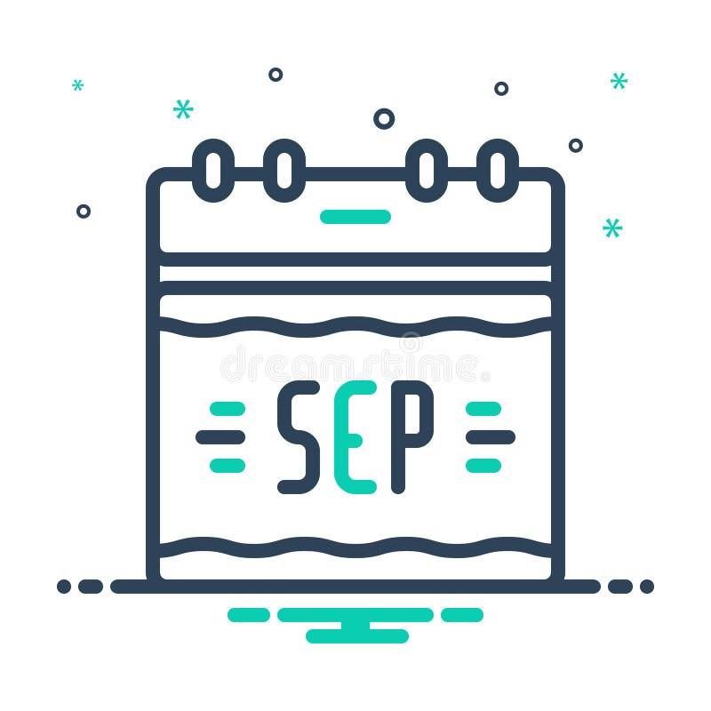 Mix Icon for Sep, Calendar and Agenda Stock Illustration - Illustration ...