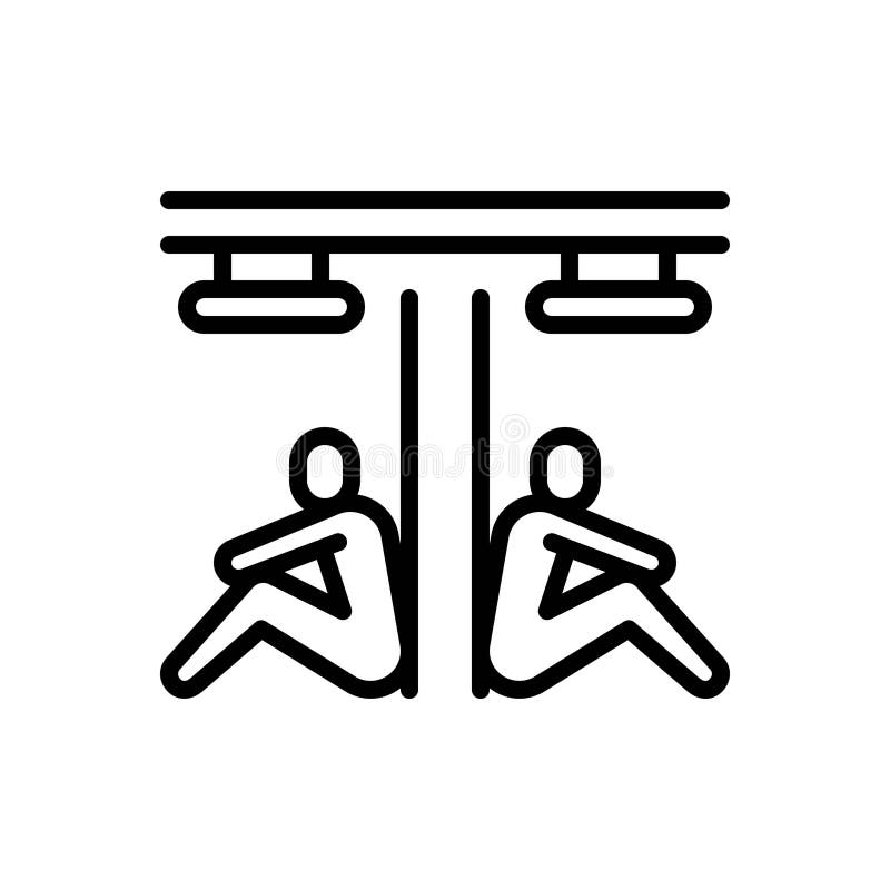 Black Line Icon for Separate, Detached and People Stock Vector ...