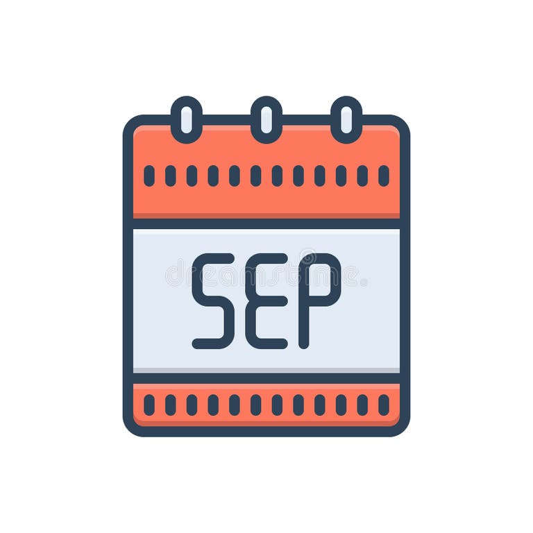 Color Illustration Icon for Sept, Calendar and Agenda Stock ...