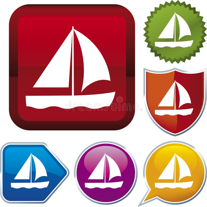 Icon series: boat stock vector. Illustration of metallic - 4834062