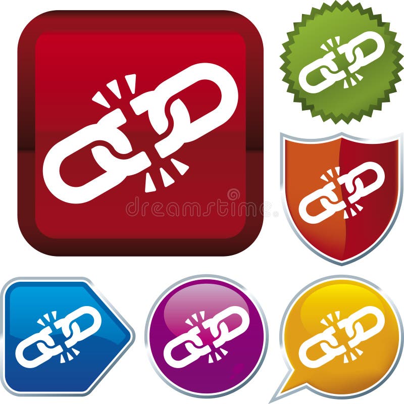 Icon series: broken link stock vector. Illustration of silhouette - 4514559
