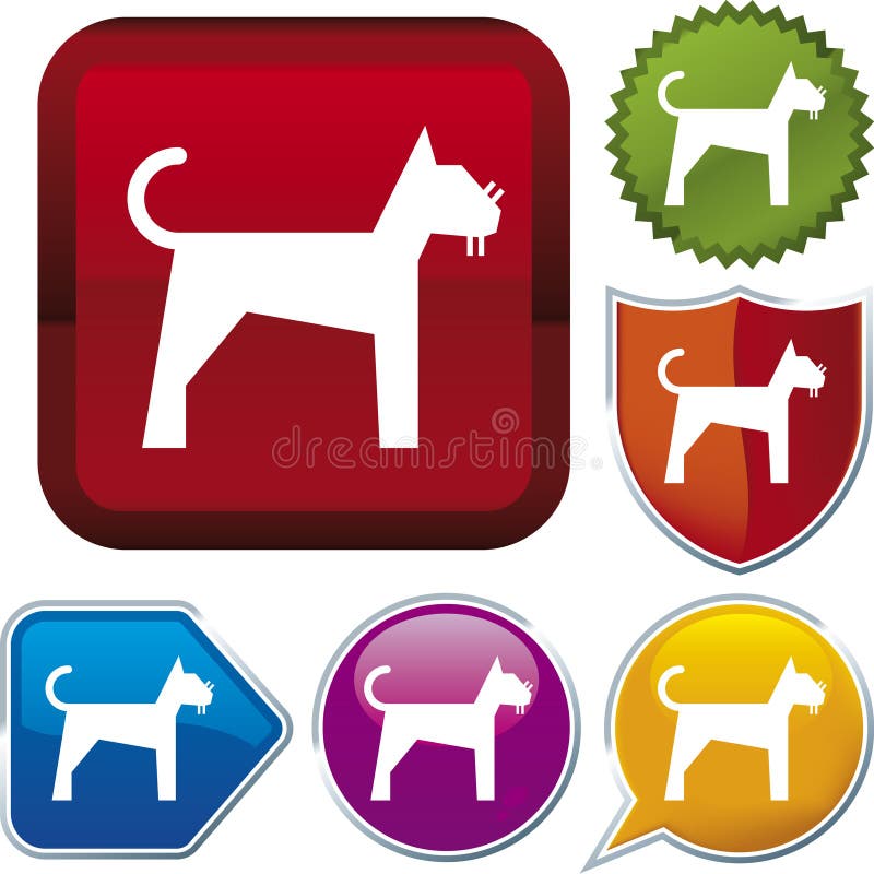 Pet web buttons - square stock vector. Illustration of fish - 9990542