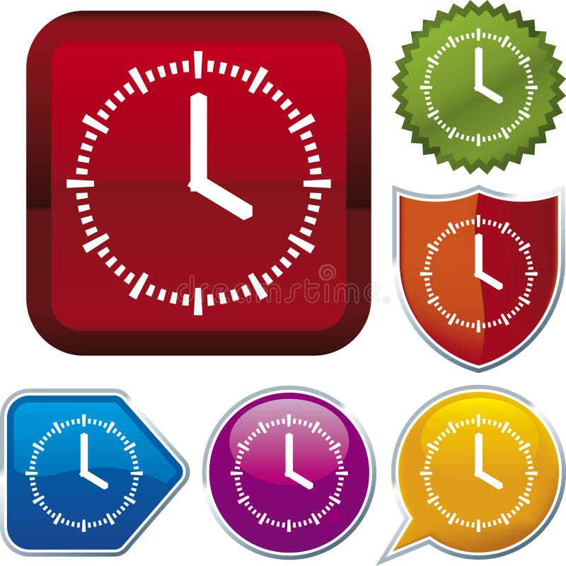 Icon series: clock stock vector. Illustration of orange - 4703490