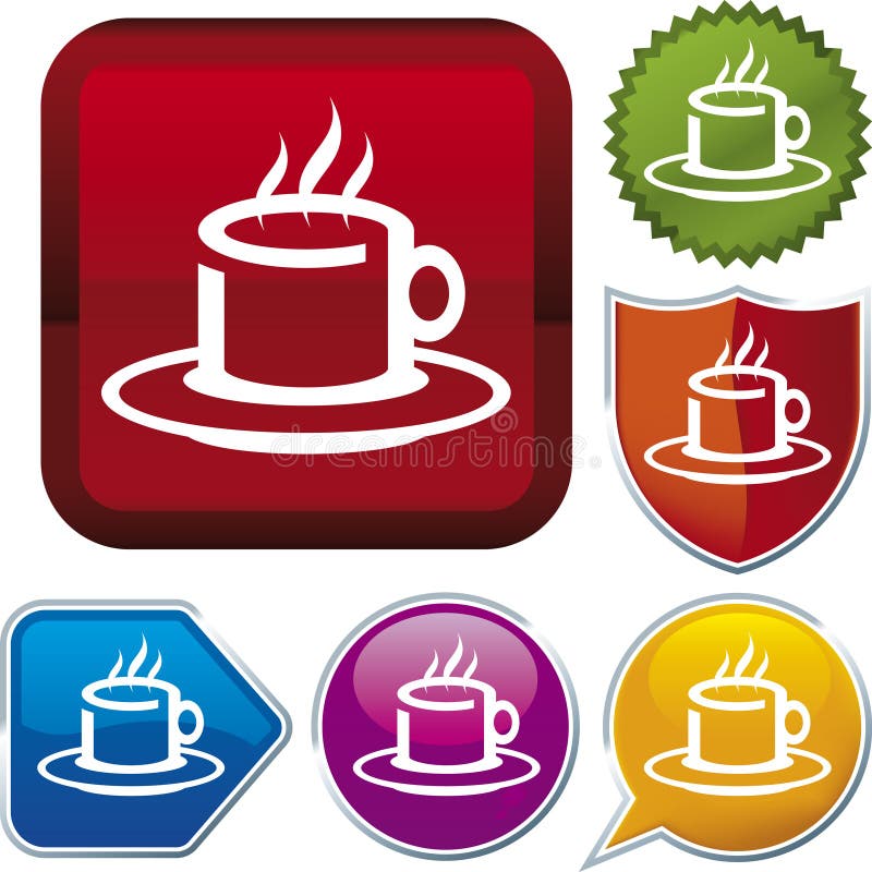 Icon series: coffee cup stock vector. Illustration of white - 4664404