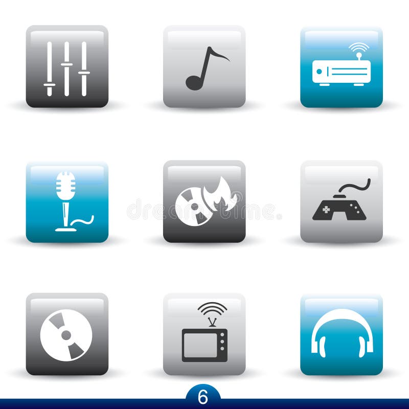 Icon Series - Entertainment Stock Vector - Illustration of modern ...