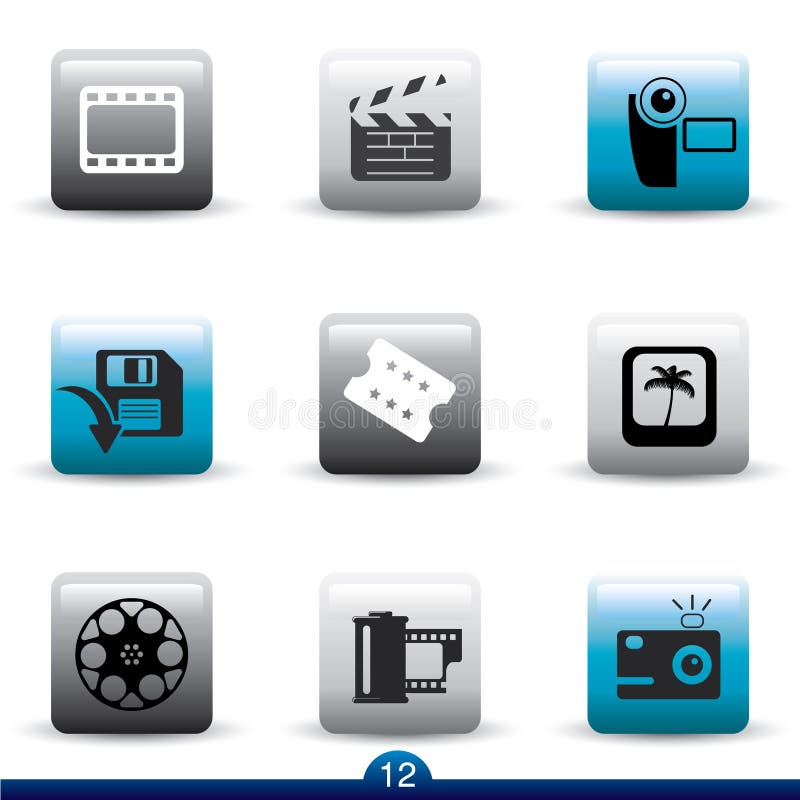 Icon Series - Film and Movie Stock Vector - Illustration of canister ...