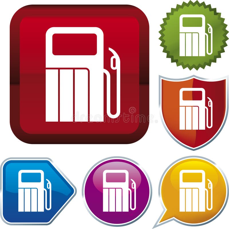 Gas Pumps with Blank Labels Stock Illustration - Illustration of green ...