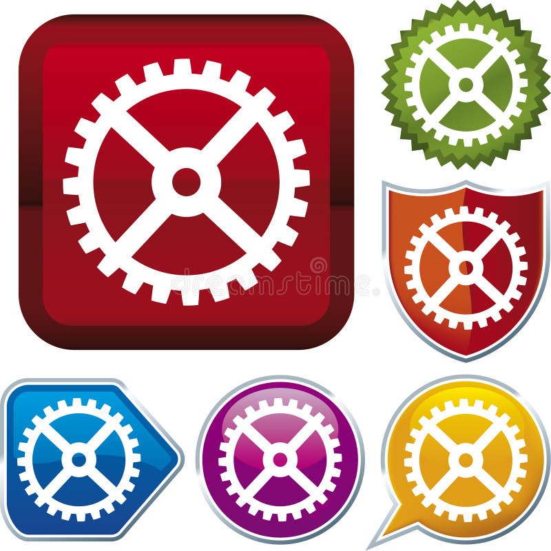 Icon series: gear (vector) stock vector. Illustration of green - 4007275