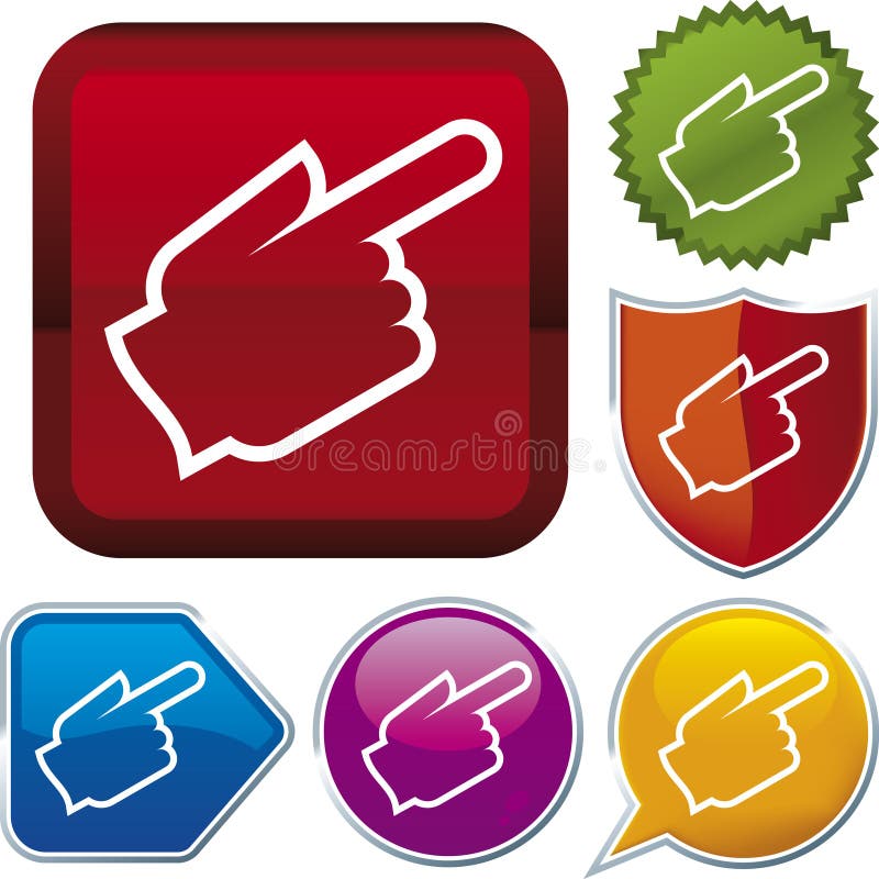 Icon Series: Pointing (vector) Stock Vector - Illustration of purple ...