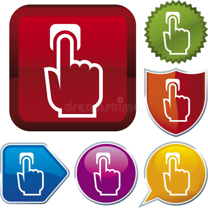 Hand icon symbol stock vector. Illustration of yellow - 3841340