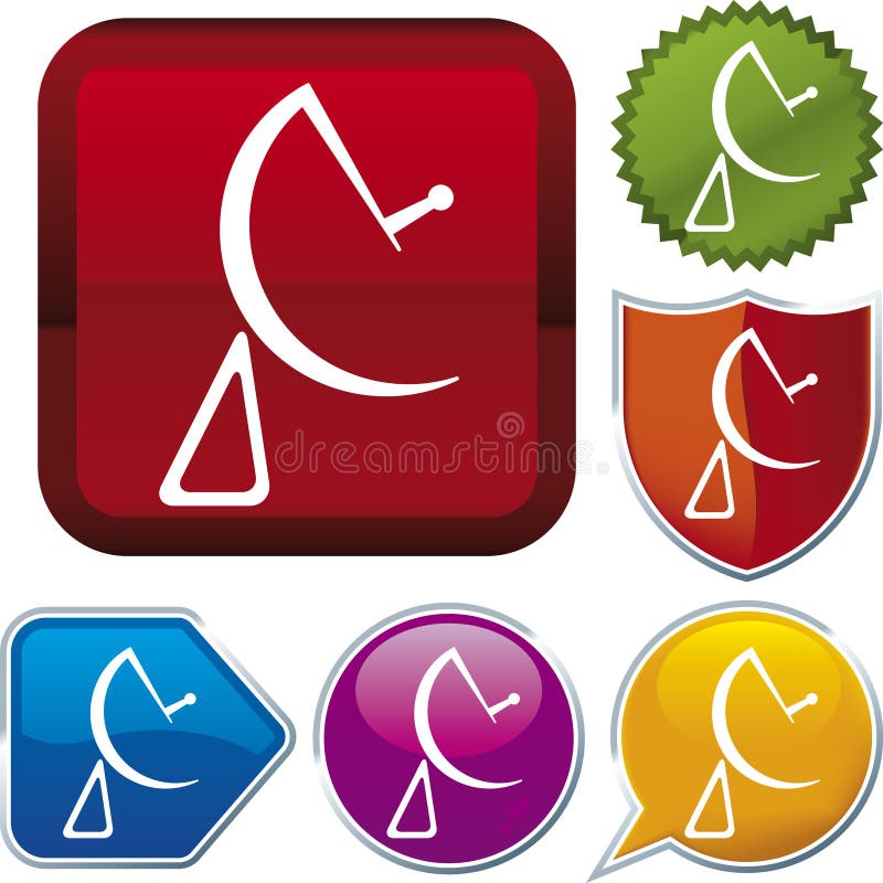 Icon Series: Radio Telescope Stock Vector - Illustration of silhouette ...