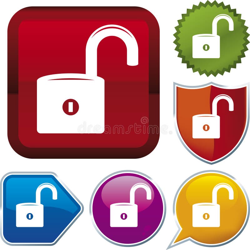 Icon Series: Unlock (vector) Stock Vector - Illustration of icon, green ...