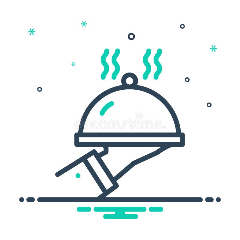 Mix Icon for Serve, Attend and Dish Stock Vector - Illustration of ...