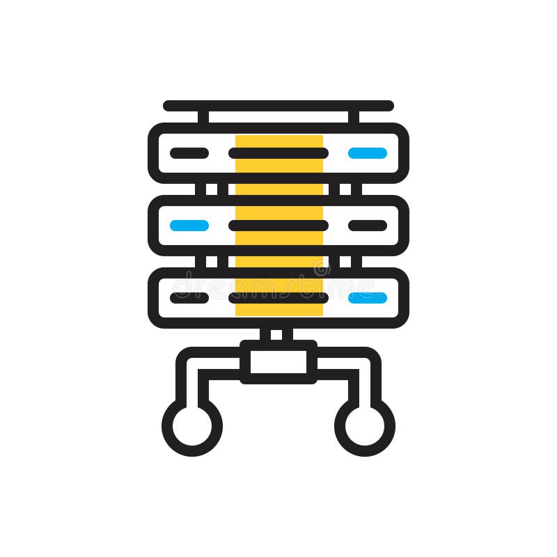 Multi Color Icon for Server, Rackmount Server and Process Stock ...