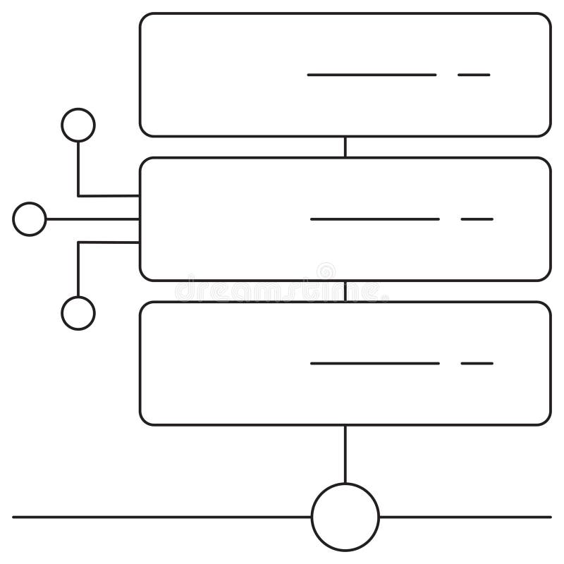 Icon of a Server Stack with Digital Circuit Connections Stock Vector ...