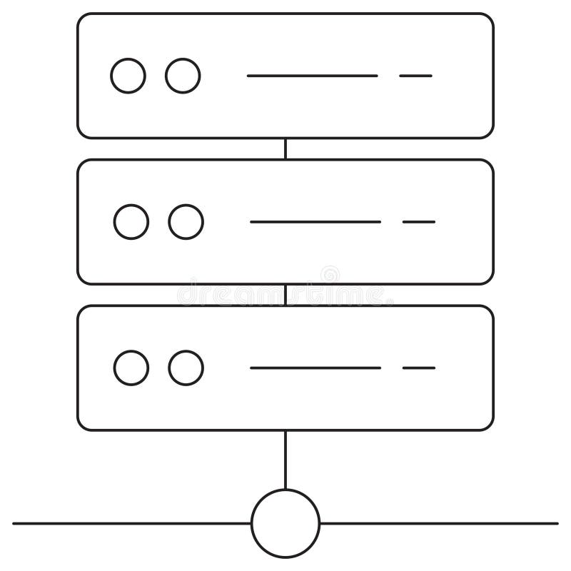 Icon of a Server Stack with Three Connected Rectangular Units Stock Illustration - Illustration ...