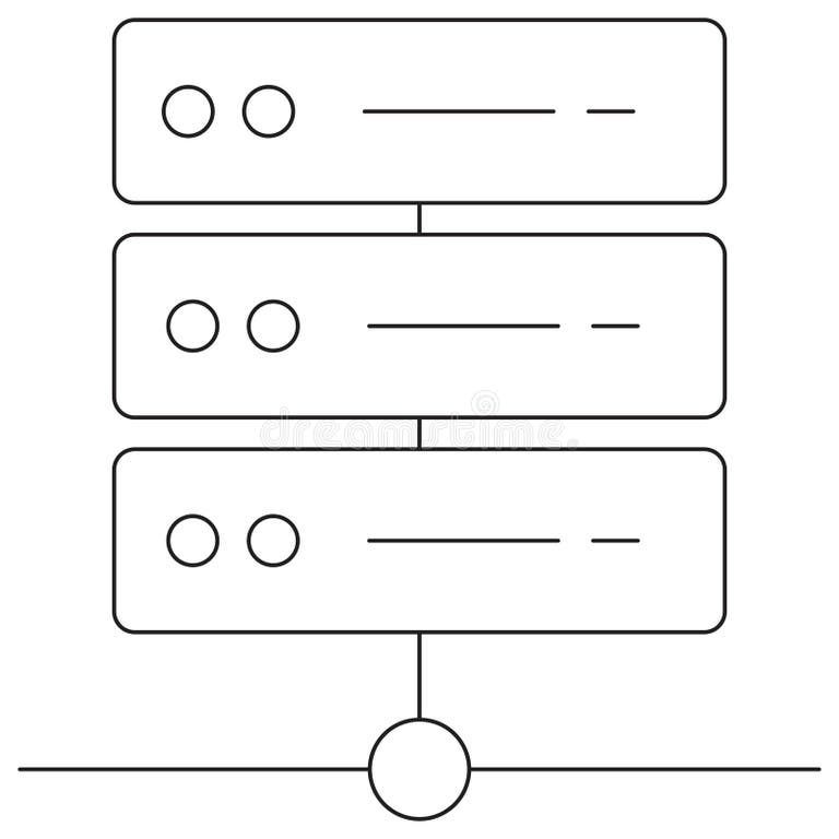 Icon of a Server Stack with Three Connected Rectangular Units Stock ...