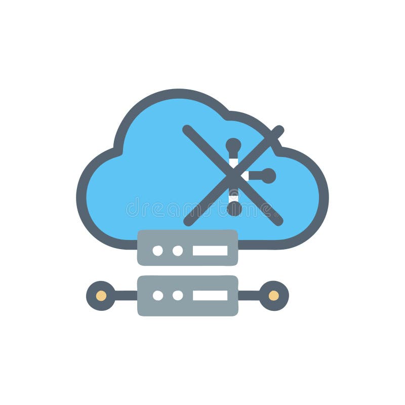 Icon of Serverless Computing for Efficiency Stock Illustration ...