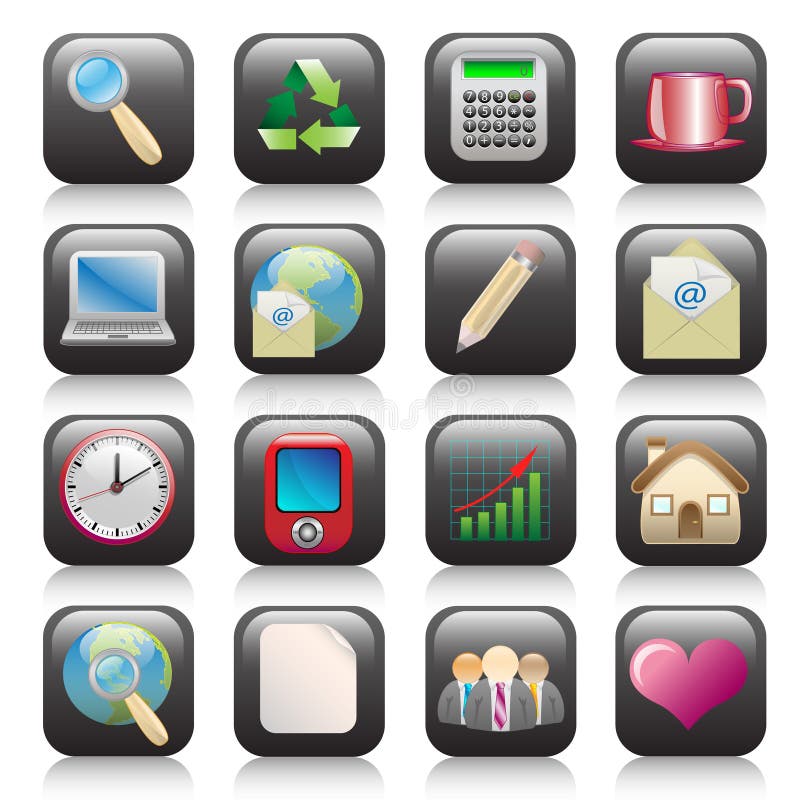 Icon set stock vector. Illustration of icons, computer - 11294593