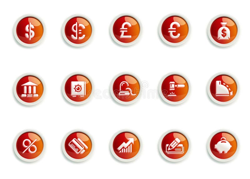 Financial buttons stock vector. Illustration of dollar - 7535655