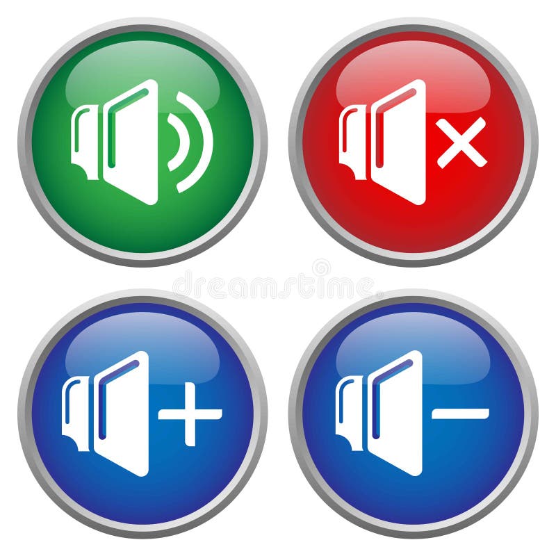 Sound Buttons with Signal Levels. Button Showing the Mute. a Button ...