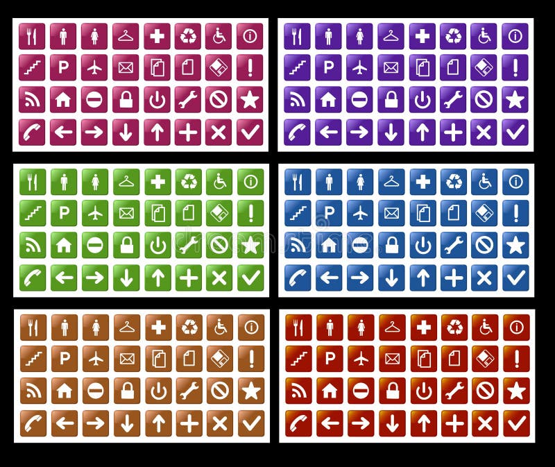 Icon set stock illustration. Illustration of graphic - 19991324