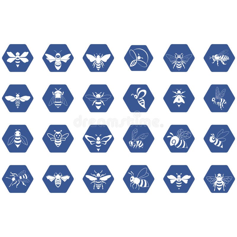 Icon set animal bee logo stock vector. Illustration of honeybee - 304904270