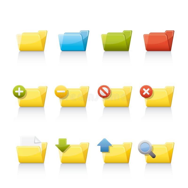 Icon Set - Aplication Folders Stock Vector - Illustration of icons ...