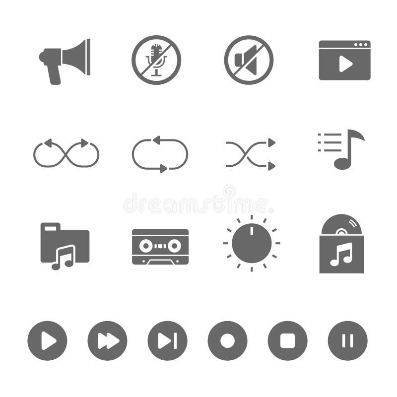 Icon Set - Audio Controller Stock Vector - Illustration of information ...