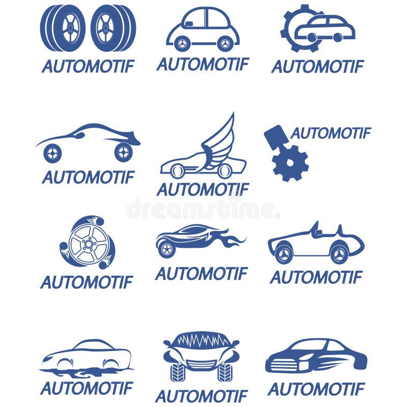 Icon Set Automotif Car Logo Vector Stock Vector - Illustration of ...