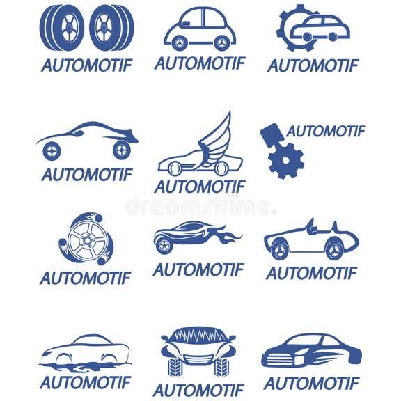 Icon Set Automotif Car Logo Vector Stock Vector - Illustration of ...