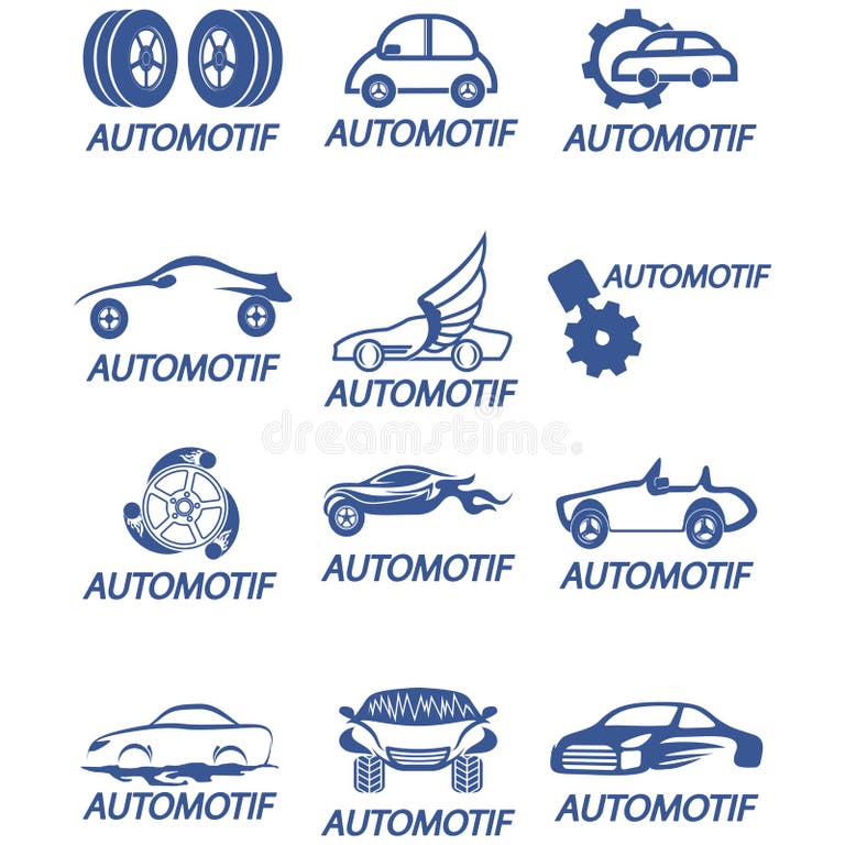 Icon Set Automotif Car Logo Vector Stock Vector - Illustration of ...