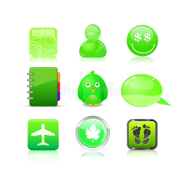 Icon Set - Avatar, Smile, Note, Bird Stock Vector - Illustration of ...