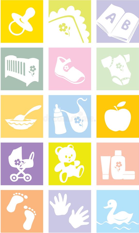 Icon Set - Baby Health. Illust Stock Vector - Illustration of character ...