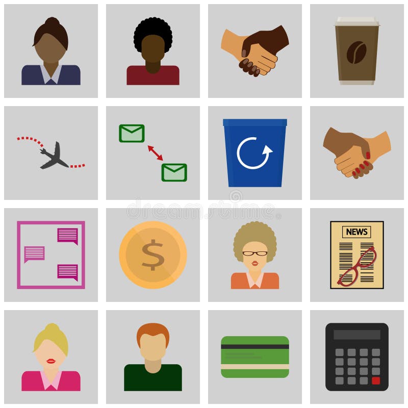 Icon Set Benefit/ Vector Benefit Icons Gray, Square Stock Vector ...