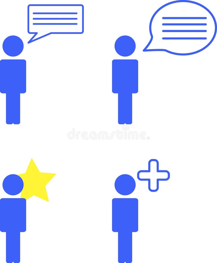 Icon Set - Blue Man - Vector Stock Vector - Illustration of speech ...