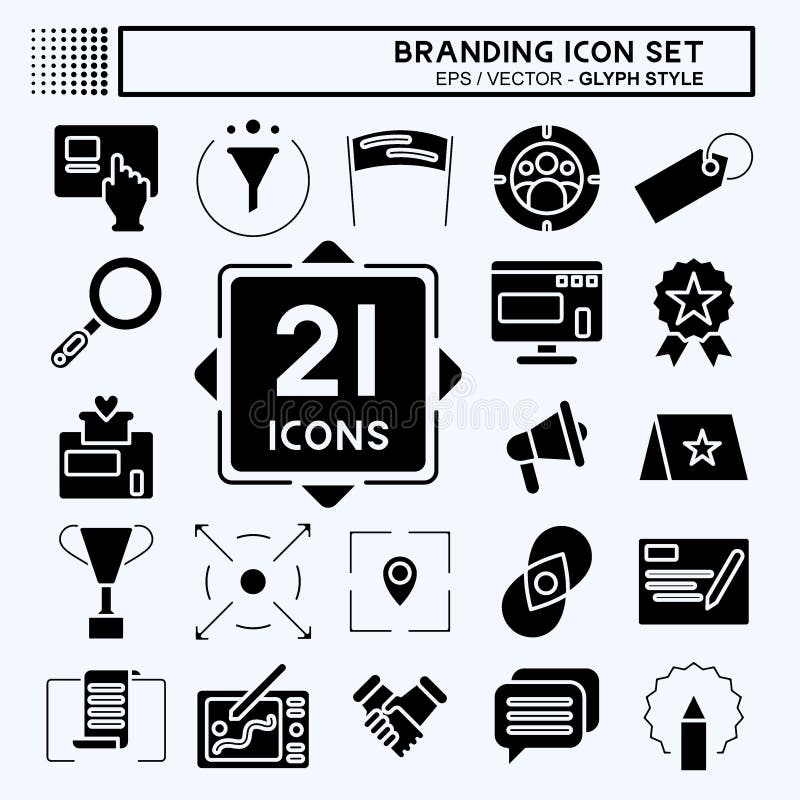 Icon Set Branding. Suitable for Branding Symbol. Glyph Style. Simple ...